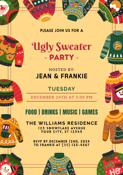 Ugly Sweater Party Template | PosterMyWall