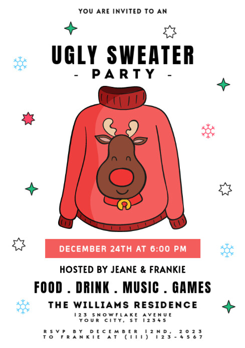Ugly Sweater Party Template | PosterMyWall