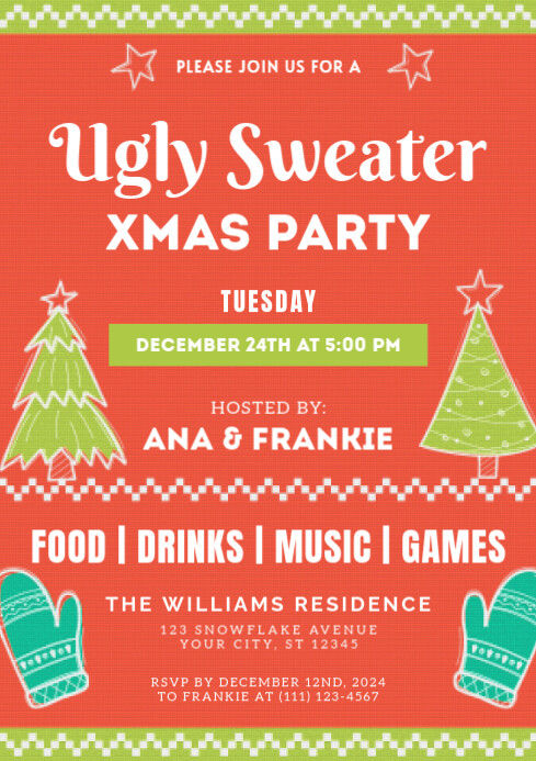 Ugly Sweater Party Template | PosterMyWall