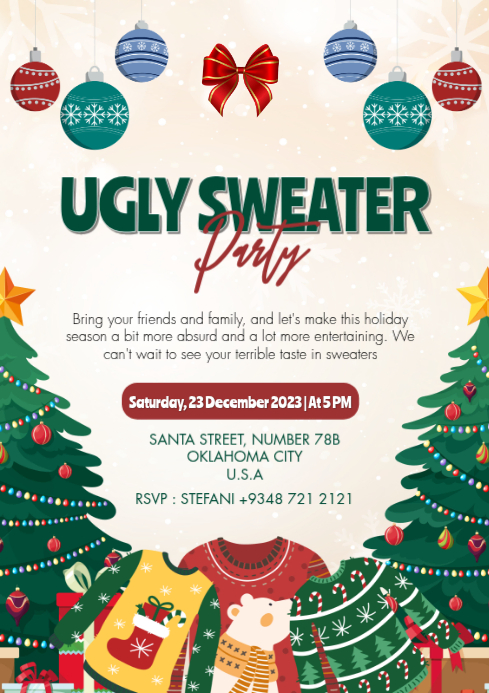 ugly sweater party Template | PosterMyWall