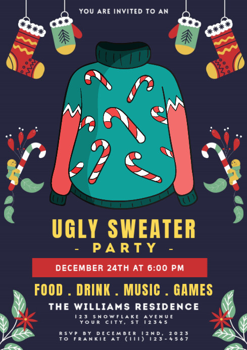 Ugly Sweater Party Template | PosterMyWall