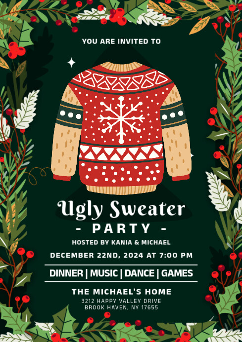Ugly Sweater Party Template | PosterMyWall