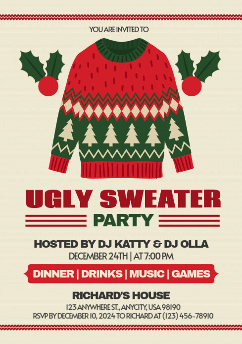 Ugly Sweater Party Template | PosterMyWall