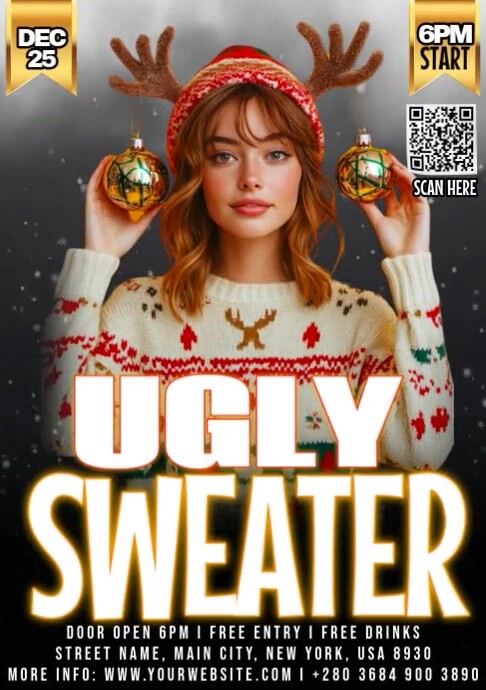 Ugly Sweater Party Template | PosterMyWall
