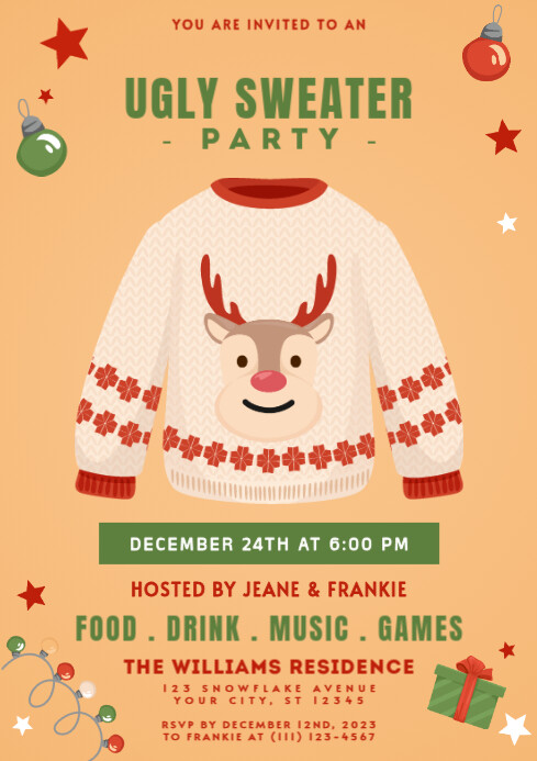 Ugly Sweater Party Template | PosterMyWall