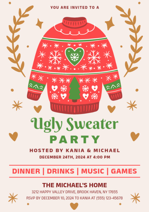 Ugly Sweater Party Template | PosterMyWall