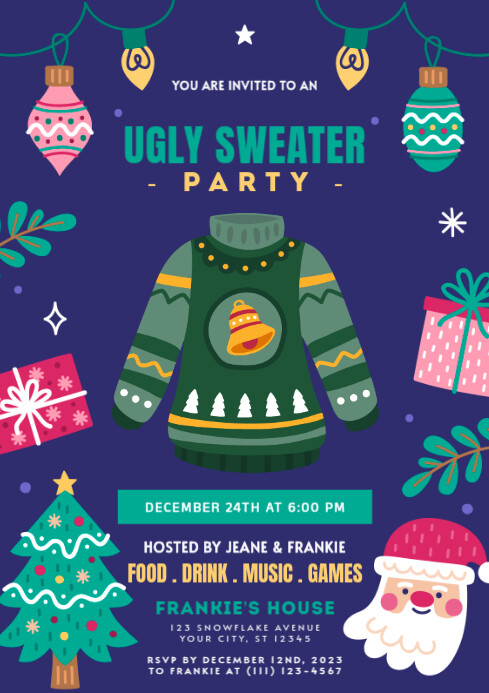 Ugly Sweater Party Template | PosterMyWall
