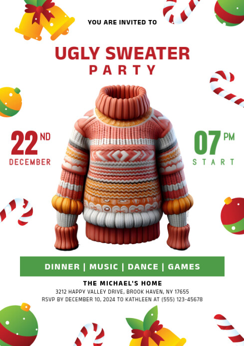 Ugly Sweater Party Template | PosterMyWall
