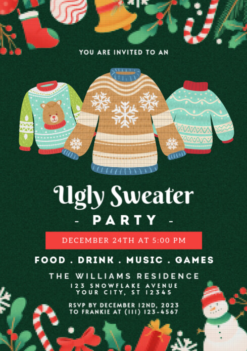 Ugly Sweater Party Template | PosterMyWall