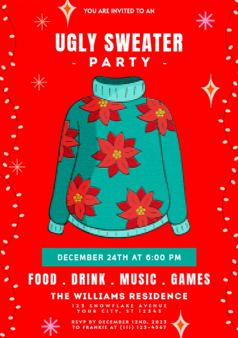 Ugly Sweater Party Template | PosterMyWall