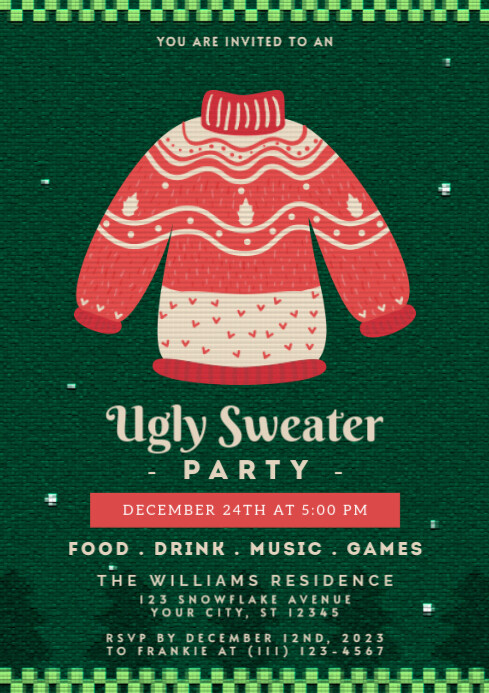Ugly Sweater Party Template | PosterMyWall