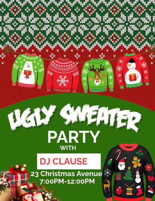 Ugly Sweater Party Flier Template | PosterMyWall