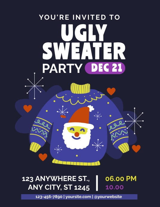Ugly Sweater Party Flyer Template | PosterMyWall