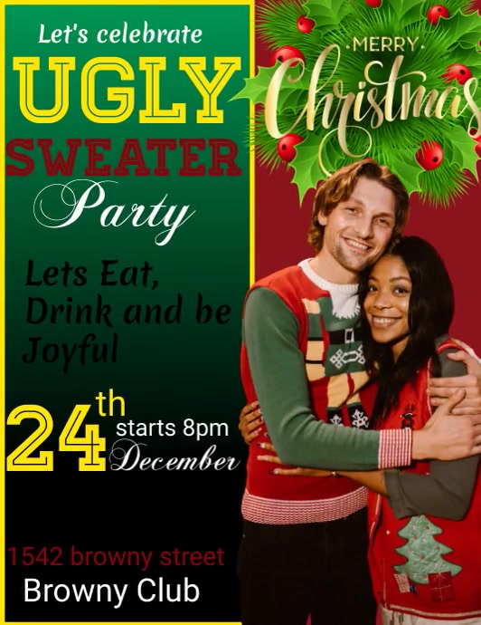 Ugly sweater party flyer template | PosterMyWall
