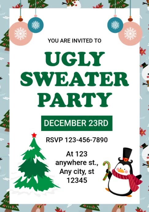Ugly Sweater Party Invitation Template | PosterMyWall