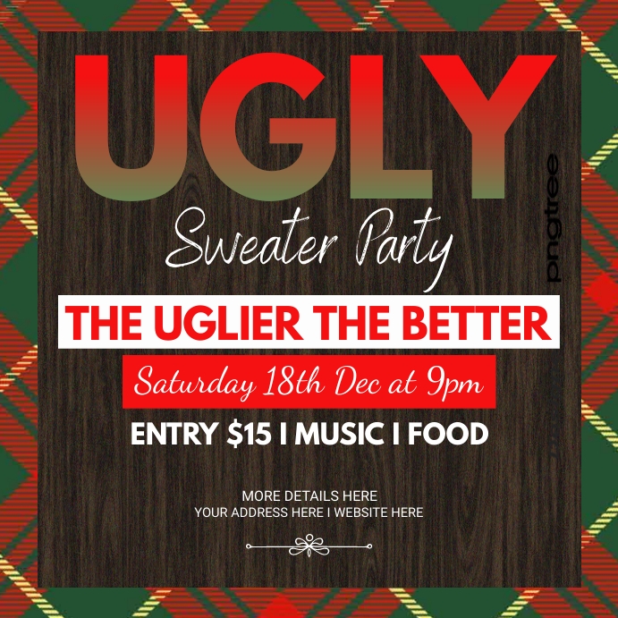 Ugly Sweater Template | PosterMyWall