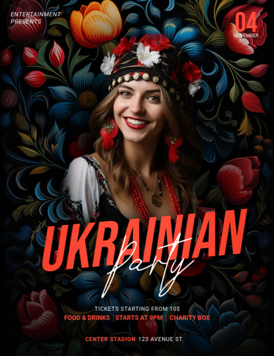 Copy of Ukrainian Party flyer template | PosterMyWall