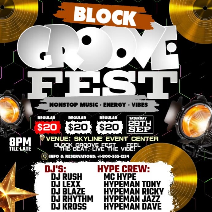 Ultimate Groove Fest DJ Show Template | PosterMyWall