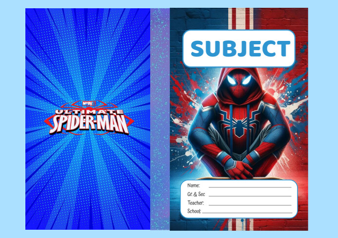 Ultimate Spider-Man Notebook Cover for Kids Template | PosterMyWall
