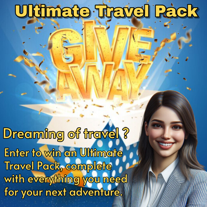 Ultimate travel pack giveaway Template | PosterMyWall