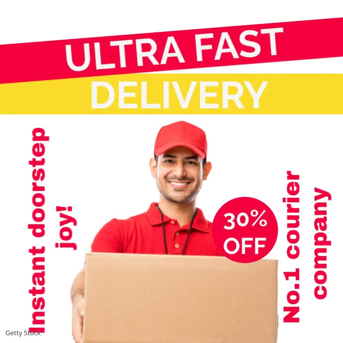 Ultra Fast Delivery Courier Company Ad Template | PosterMyWall