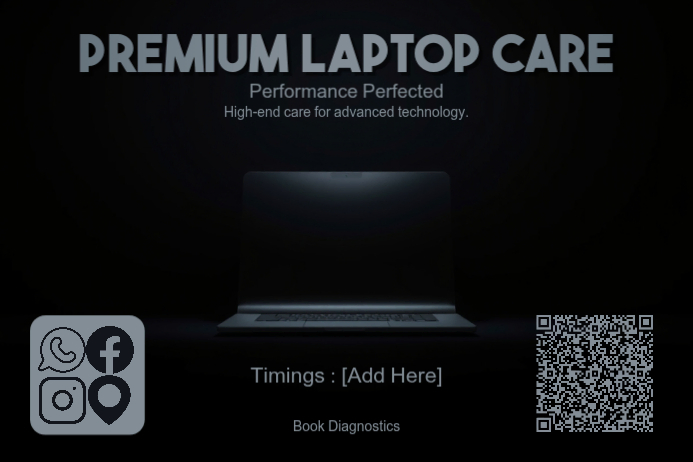 Plantilla de Ultra Luxury Dark Laptop Repair Poster for High-End ...