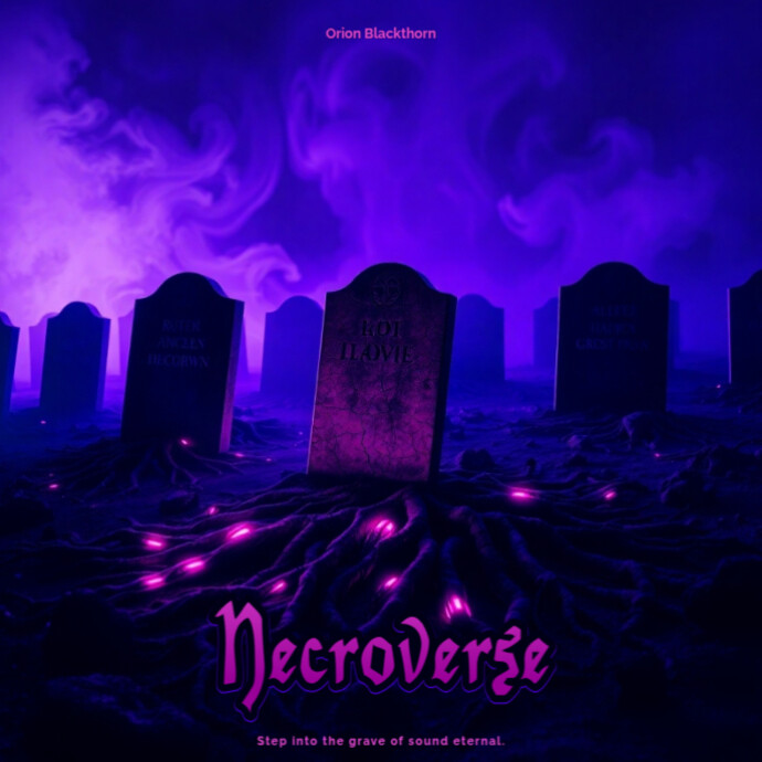 Copy of Ultraviolet Graveyard Halloween Album Cover | PosterMyWall