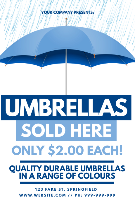 Umbellas Sold Here Poster Template | PosterMyWall