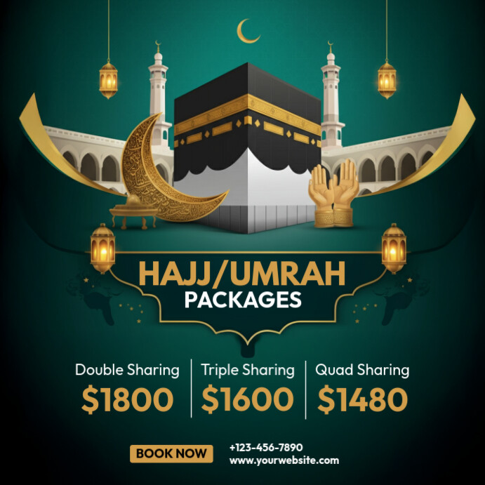 Umrah Package Instagram Post Template | PosterMyWall