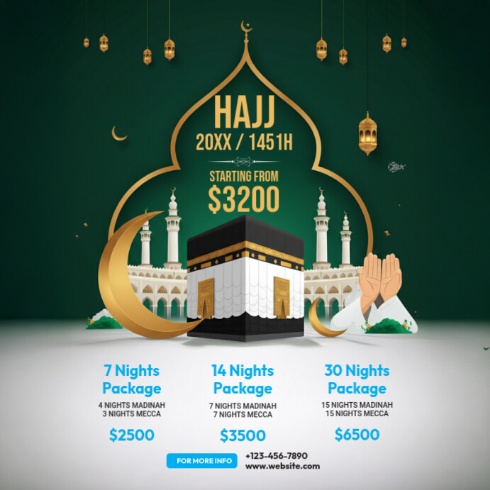 Umrah Package Instagram Post Template | PosterMyWall