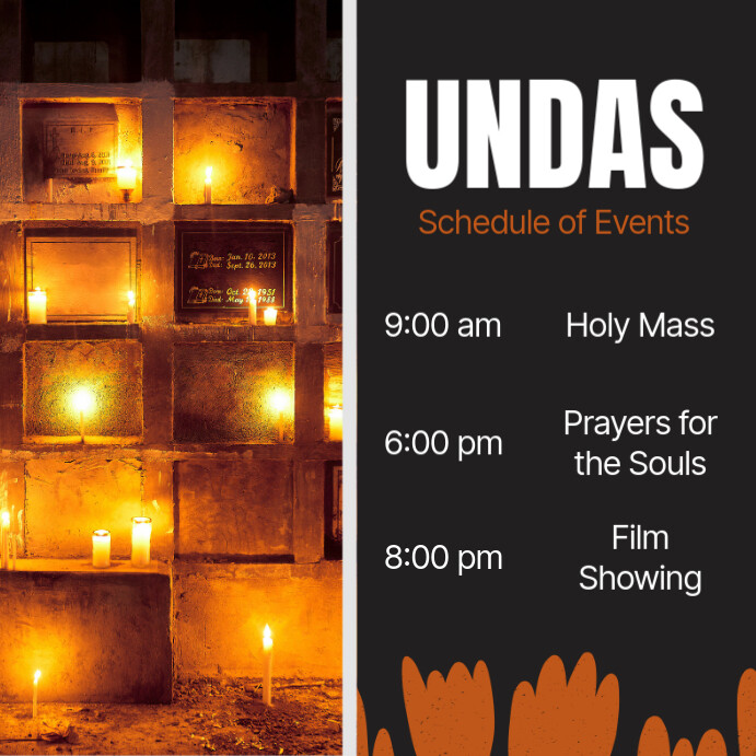 Plantilla de Undas Schedule Template | PosterMyWall