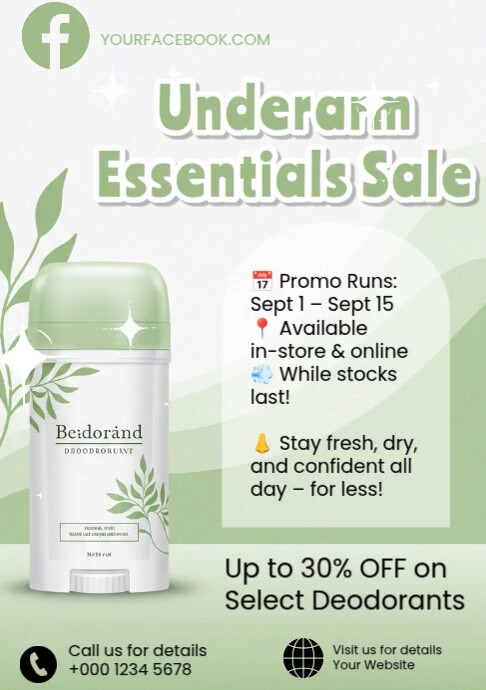 Plantilla de Underarm Essentials Sale | PosterMyWall
