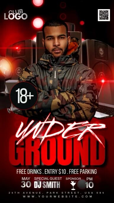Underground Party Red Template | PosterMyWall