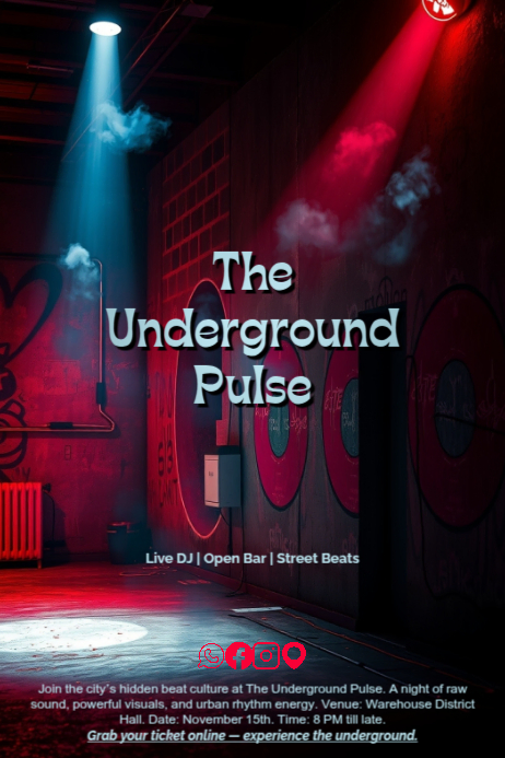 Underground Urban DJ Party Poster Template | PosterMyWall