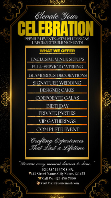 Unforgettable Events, Perfectly Planned Always Template | PosterMyWall