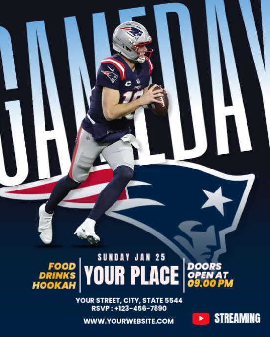 Ungu Football Game Day Event Instagram Portrait Template | PosterMyWall