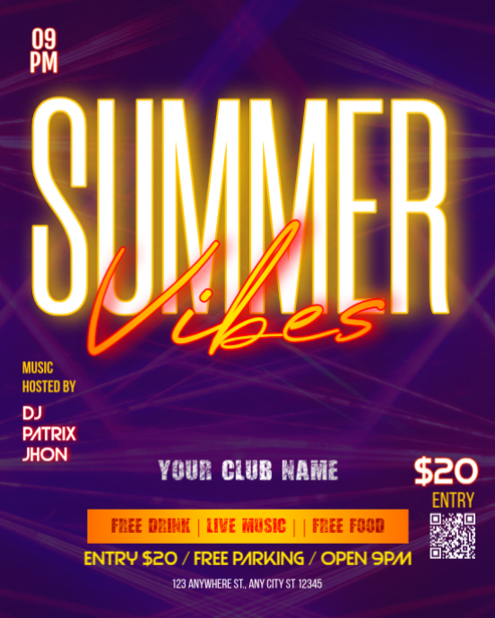 Summer Party Instagram Portrait Template | PosterMyWall