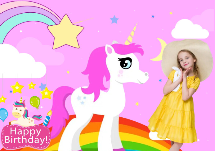 Unicorn Birthday Template | PosterMyWall