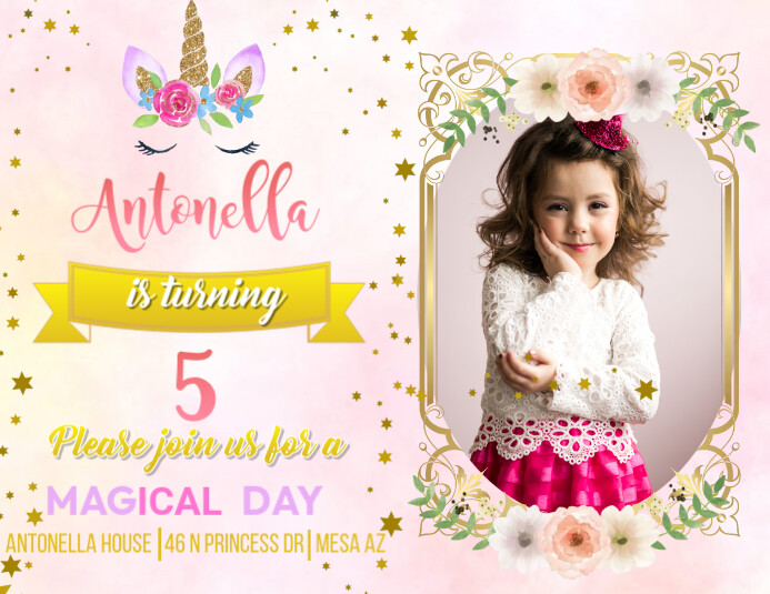 UNICORN BIRTHDAY PARTY Template | PosterMyWall