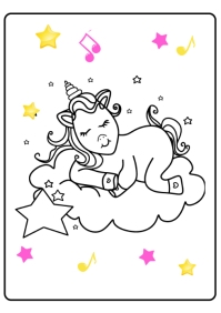 Unicorn Coloring Page Kindergarten Template | PosterMyWall