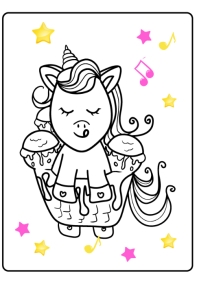 Unicorn Coloring Page Kindergarten Template | PosterMyWall