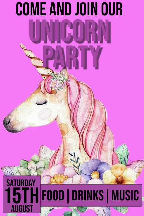unicorn party Template | PosterMyWall