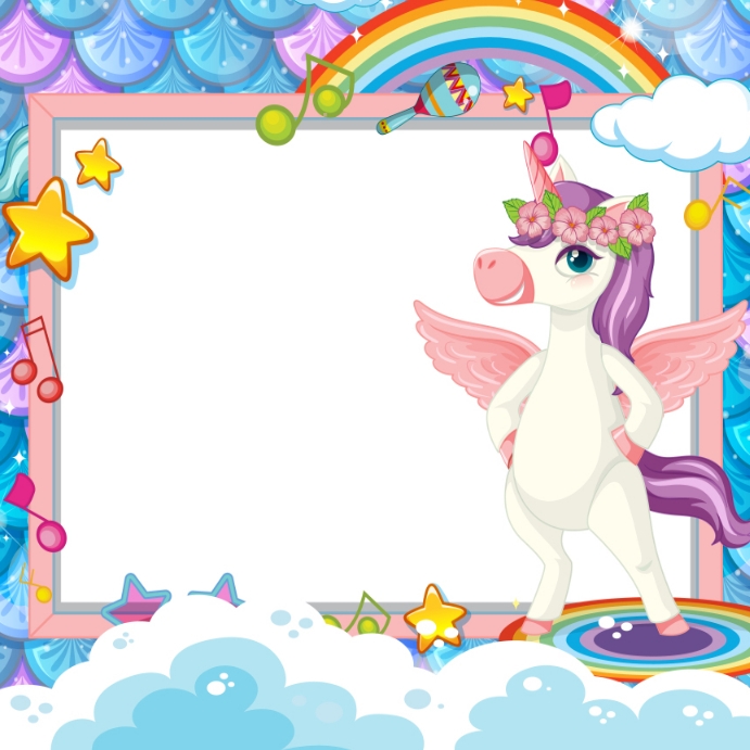 Unicorn powers white background Template | PosterMyWall