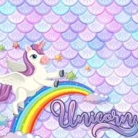 Unicorn powers white background Template | PosterMyWall