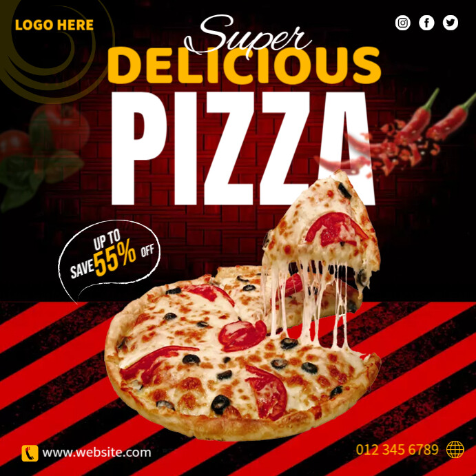 Copy of Unique Spicy Pizza Display | PosterMyWall