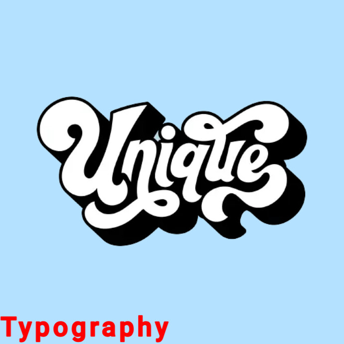 UNIQUE: Word typography logo design template | PosterMyWall