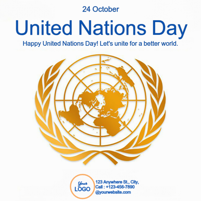 Plantilla de United nations day 24 October free editable template ...