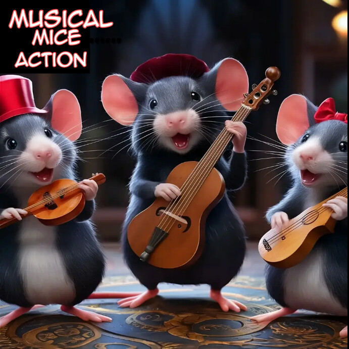 Copy of United Trio: Musical Mice in Action | PosterMyWall