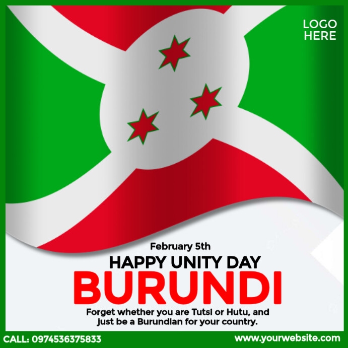 Unity Day Burundi Template | PosterMyWall
