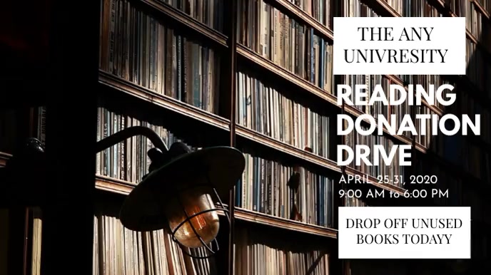UNIVERSITY Reading Donation Drive Template | PosterMyWall